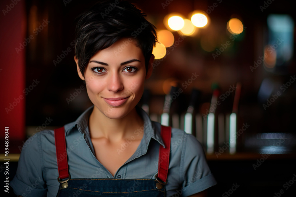 profile picture for social media, female bartender at bar, the golden ...