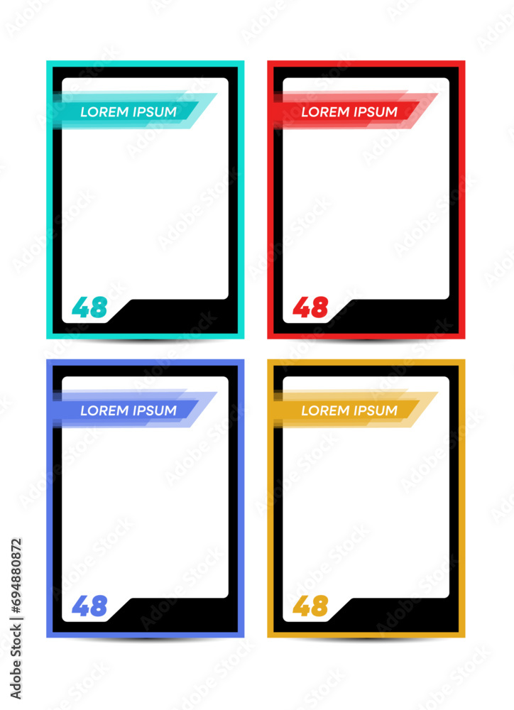 Dynamic Hockey player trading card frame border template design flyer ...