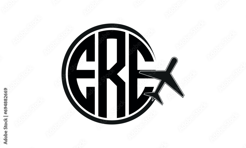 ERE three initial letter circle tour & travel agency logo design vector ...