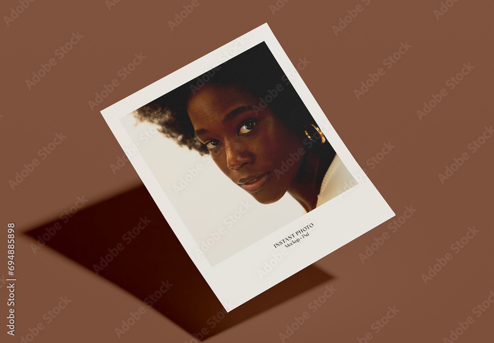 Portrait Instant Photo Mockup Stock Template | Adobe Stock