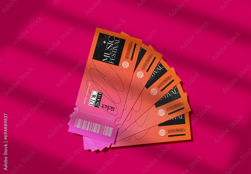 Ticket Pass Mockup Stock Template | Adobe Stock