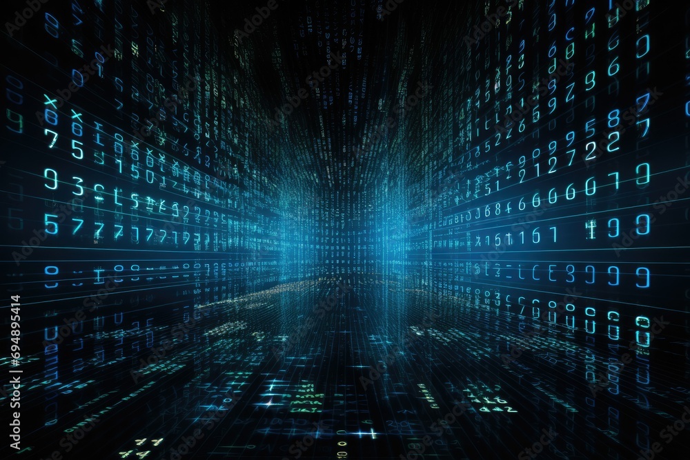 Binary Realistic tech colorful background modern devices. Ai generated ...