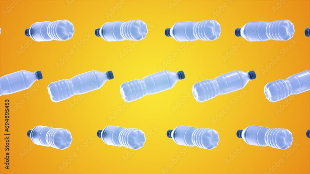 Numerous Bottled liquid spinning in the orange background. Bottles full ...