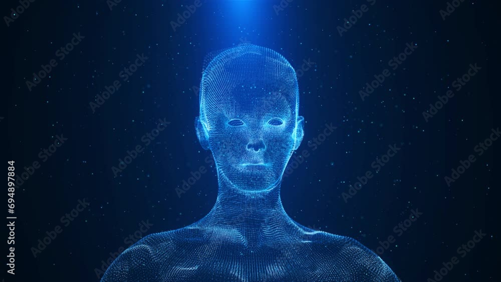 Facial scan Hologram biometric medical research network Deep machine ...
