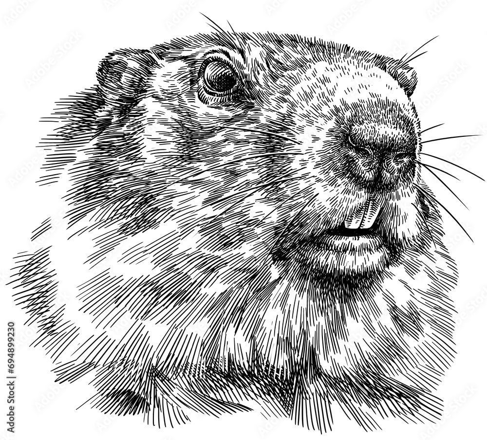Vintage engraving isolated marmot set illustration groundhog ink sketch ...