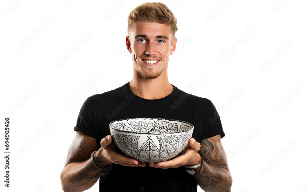 Dashing Man Showcasing a Zentangle Masterpiece Isolated on Transparent ...