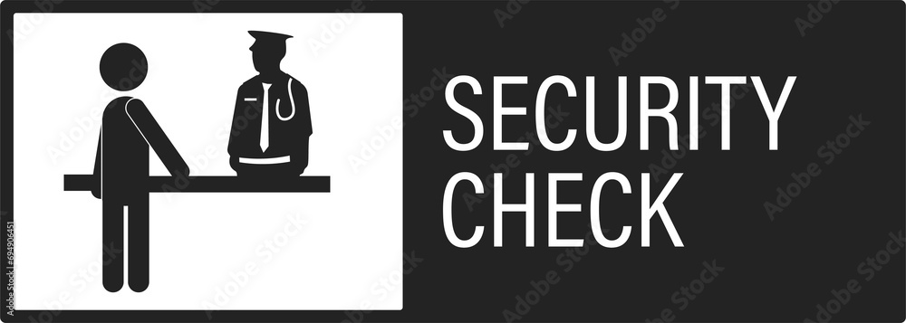 Isolated rectangle sign of security check, entrance safety gate icon ...