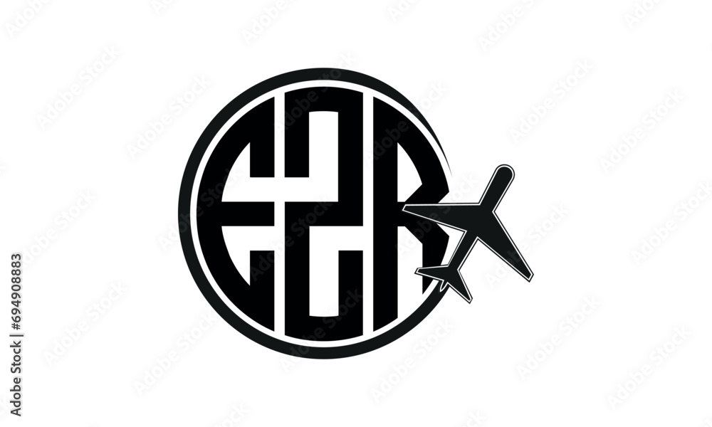 EZR three initial letter circle tour & travel agency logo design vector ...