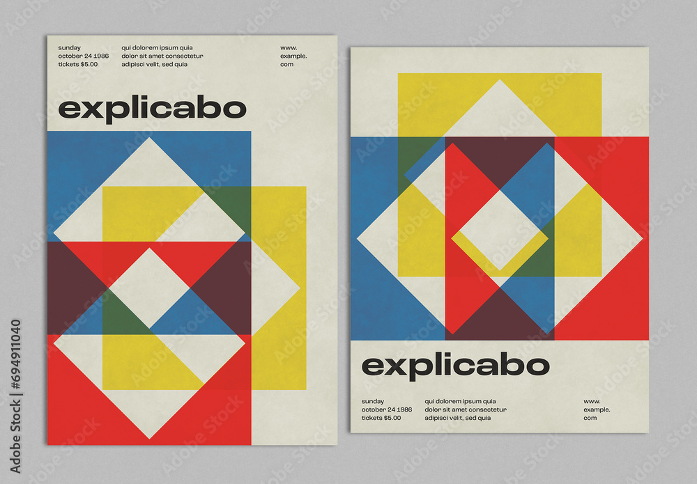 Postmodern Minimalist Poster Design Layout in the Swiss Style Stock ...