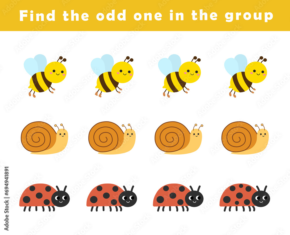 Find the odd one out for toddlers. Spot the difference for kids ...