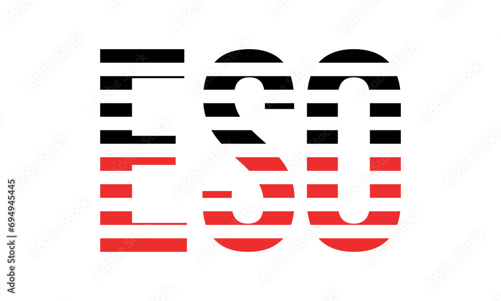 ESO three initial letter iconic line negative space minimal logo design ...