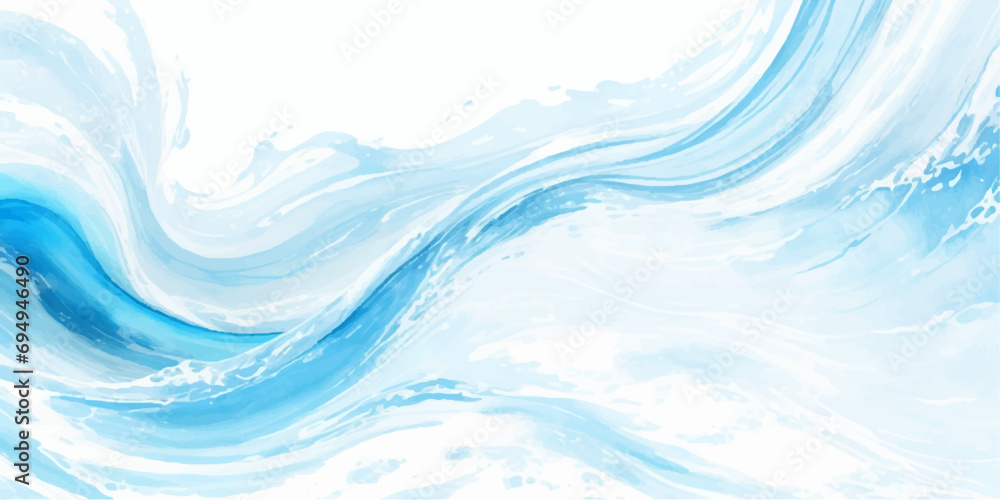 Vetor de abstract soft blue and white abstract water color ocean wave ...