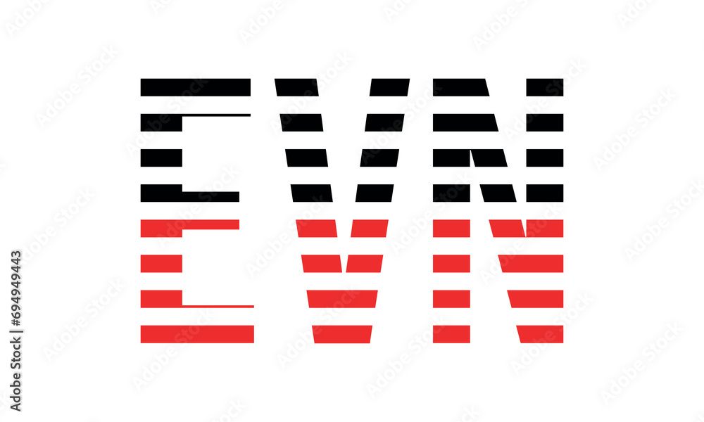 Vecteur Stock EVN three initial letter iconic line negative space ...