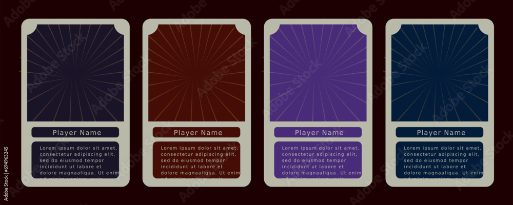 Game card border with cute colored background, for game items and ...