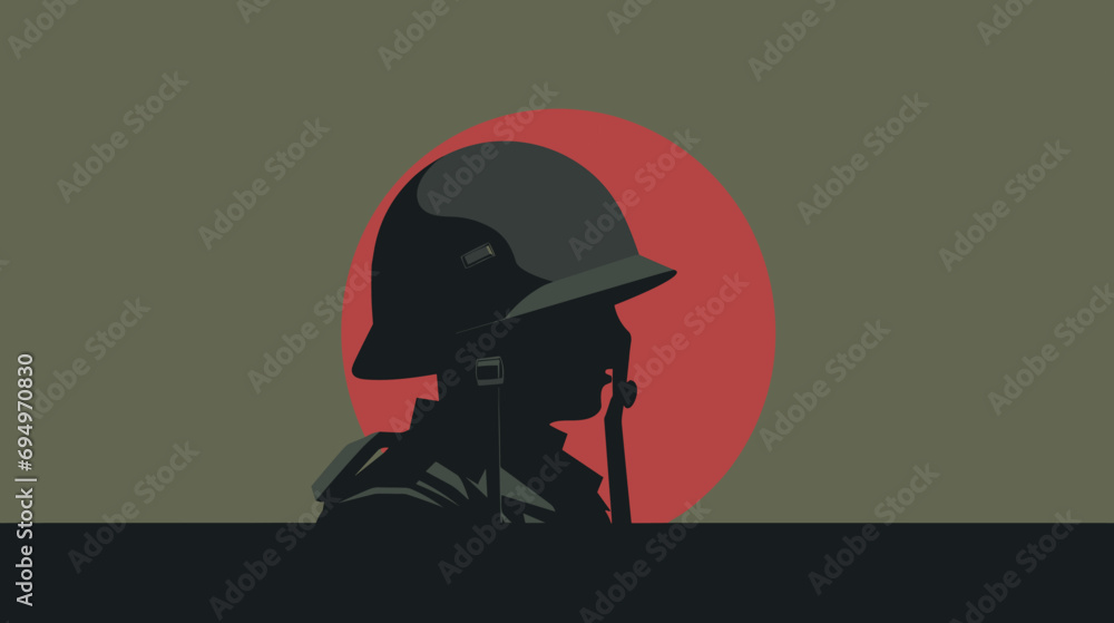 minimalistic paying homage to military history. lone soldier's helmet ...