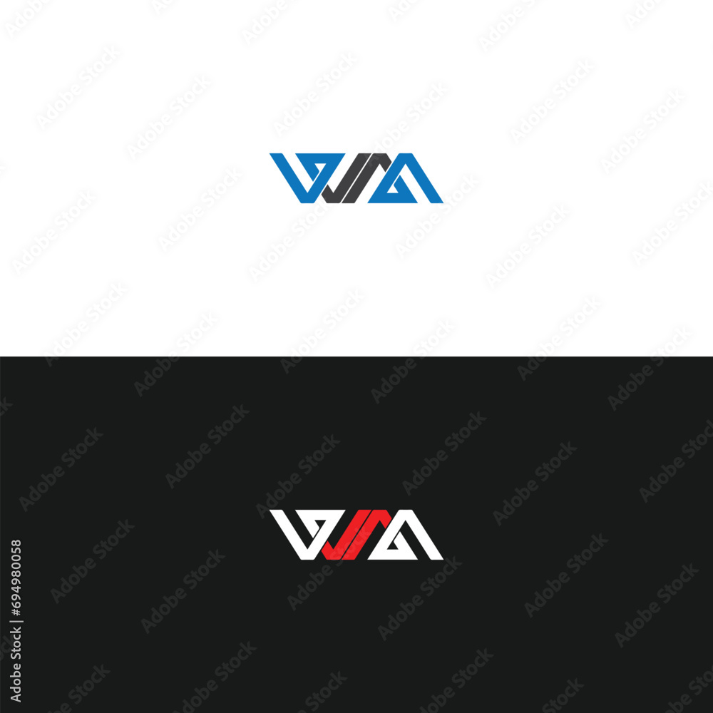 WM logo. design. White WM letter. WM, letter logo design. Initial ...