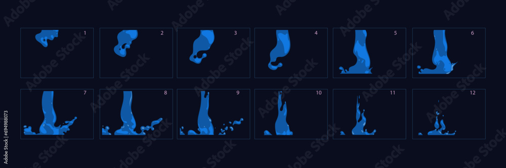 Waterfall animation. Water splashes animation. Water splash sprite ...