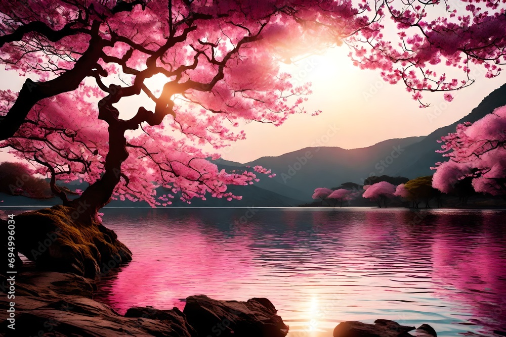 layered and atmospheric landscapes, animated gifs, serene waterways, an ...