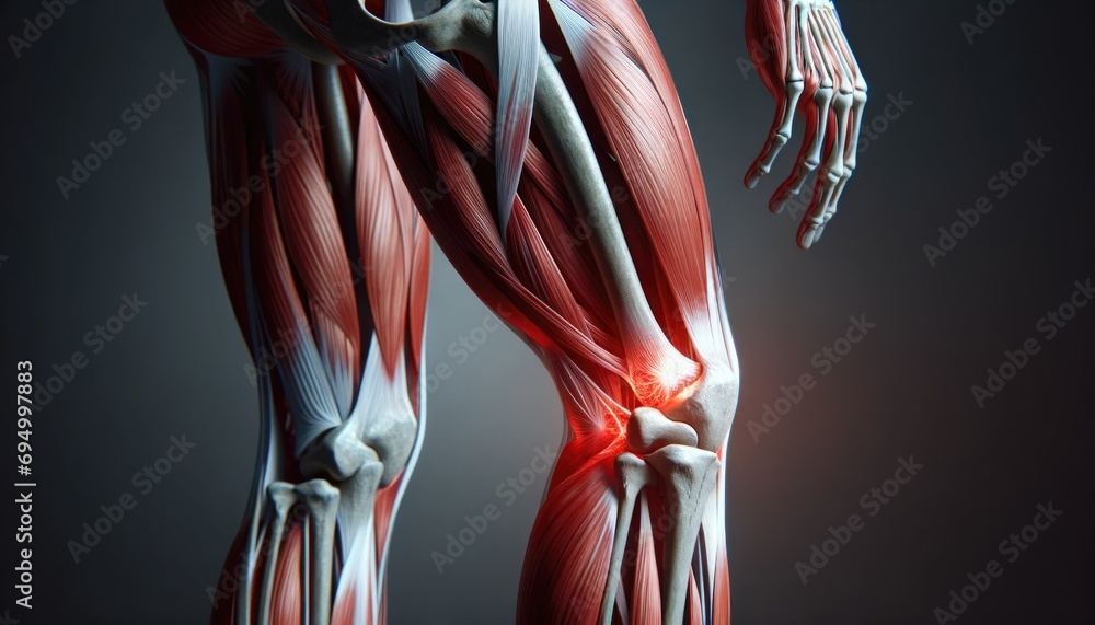 An anatomical illustration that vividly shows inflammation in the leg ...