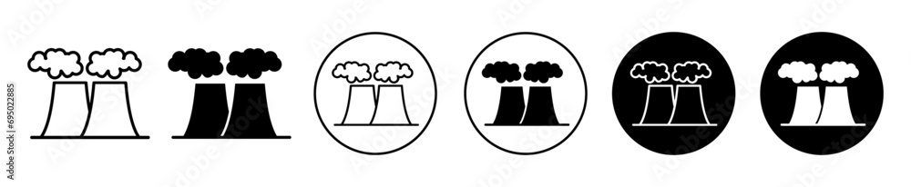 Cooling tower icon. industrial manufacturing plant factory unit with ...
