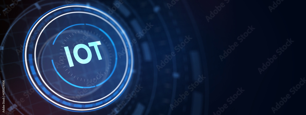 Internet of things - IOT concept. Businessman offer IOT products and ...