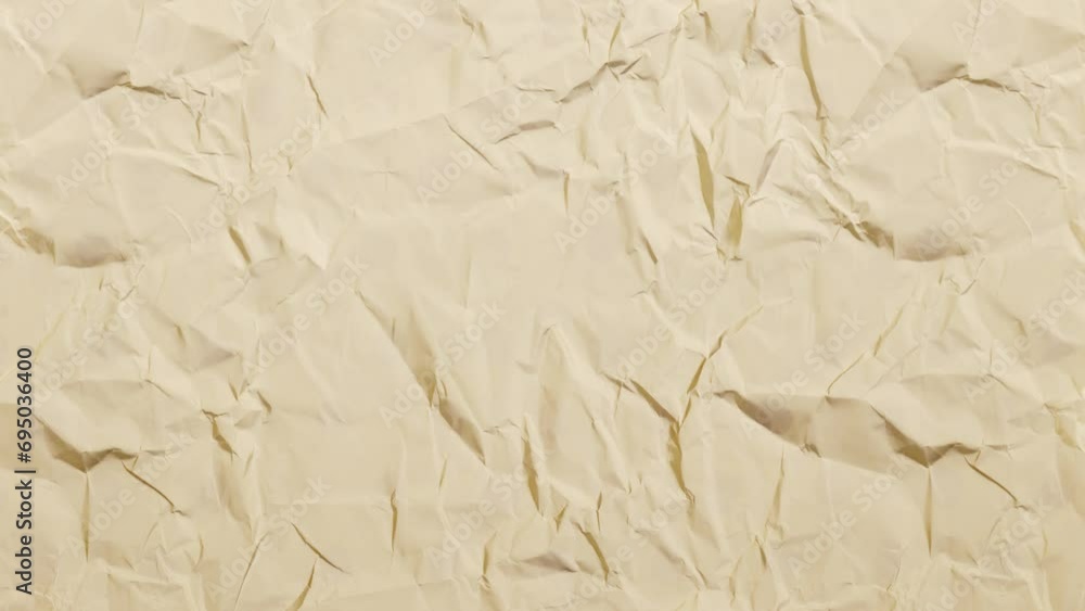 Wrinkled old white paper texture background looped animation design ...