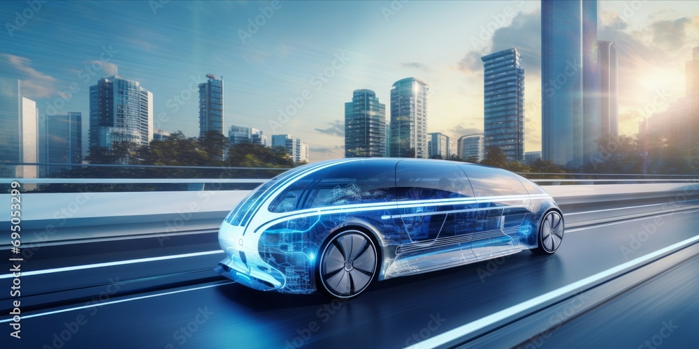 Autonomous vehicles navigate with precision, leveraging an overlay ...