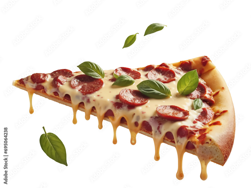Tasty pizza isolated on a simple background template for your design ...