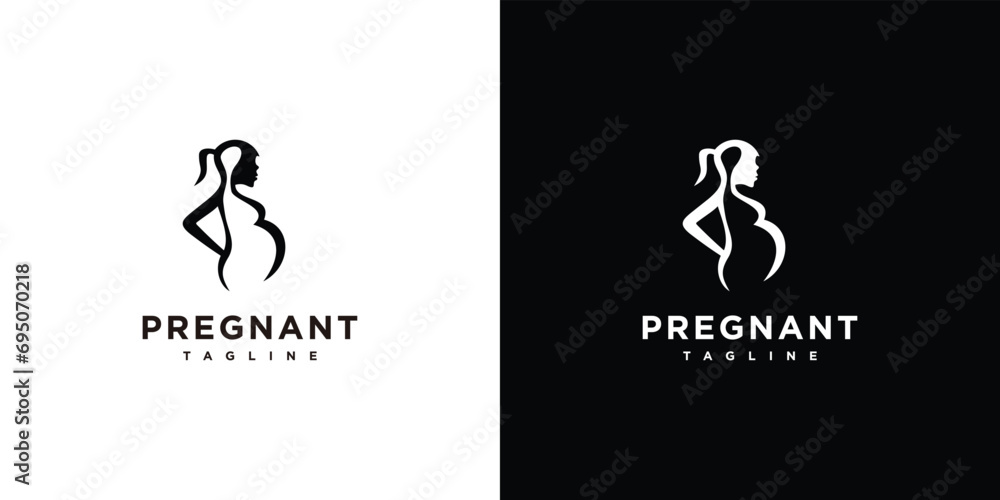 Pregnancy Logo Design Template Inspiration Stock Vector | Adobe Stock