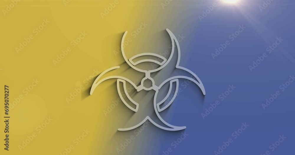 Biohazard danger alert and virus warning symbol with natural shadow ...