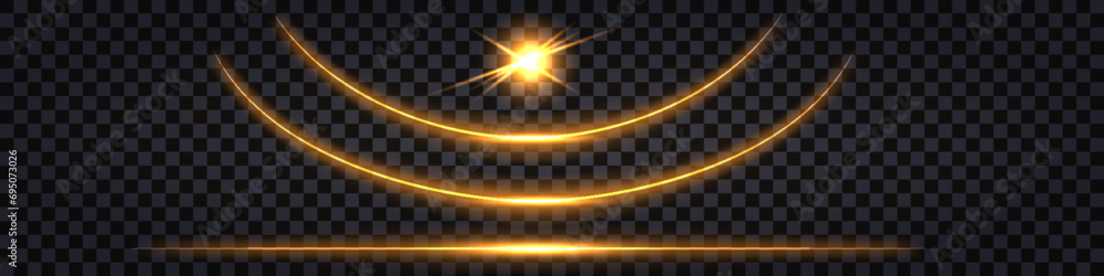 Neon glowing sticks, golden light shiny lines , thunder bolt, lightning ...