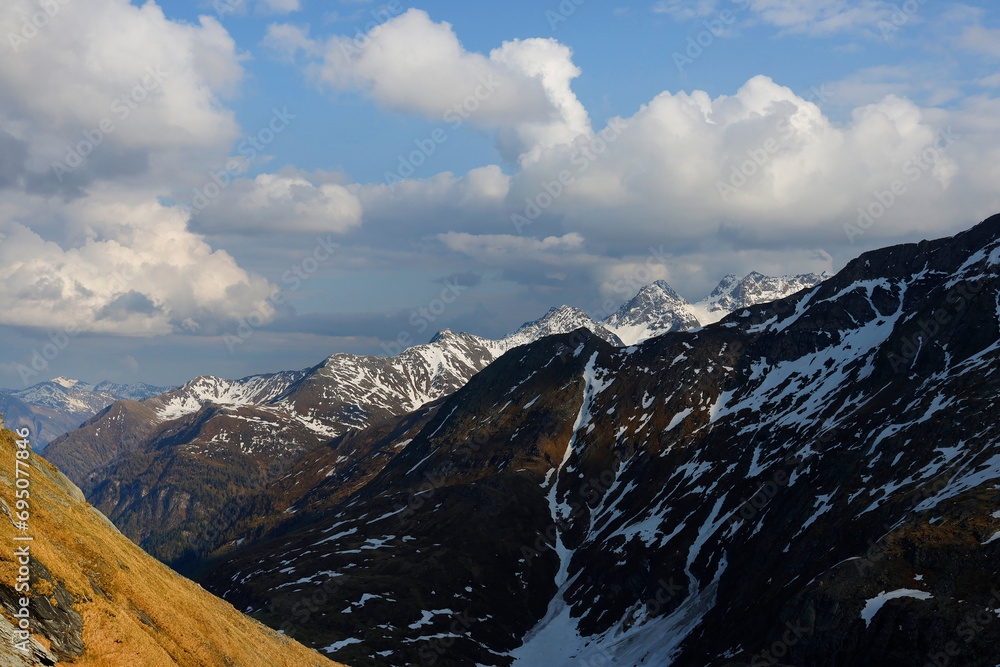 Mountain landscape from the Grossglockner High Alpine Road, German ...