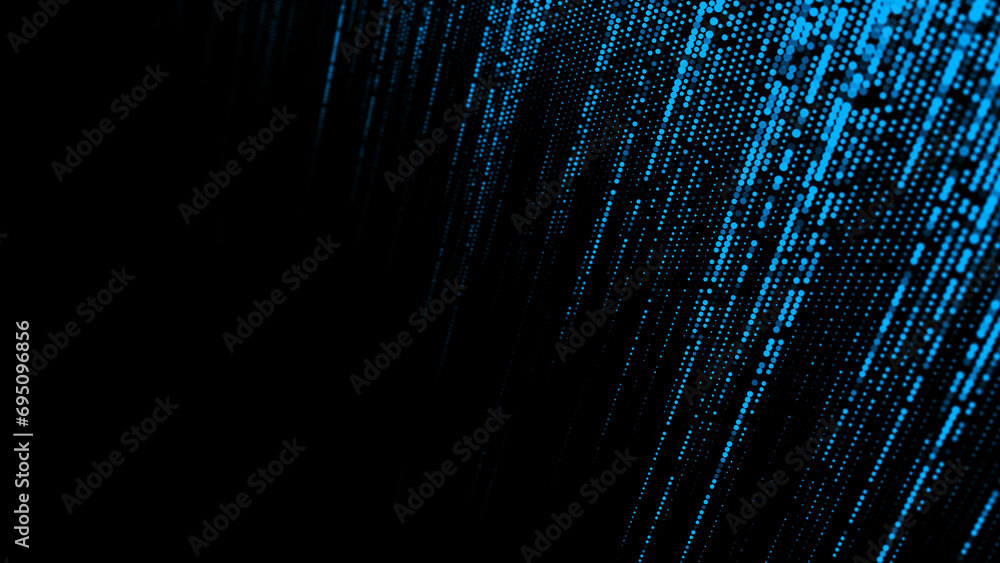 Blue matrix plane texture with halftone dots. Futuristic abstract background or wallpaper ...