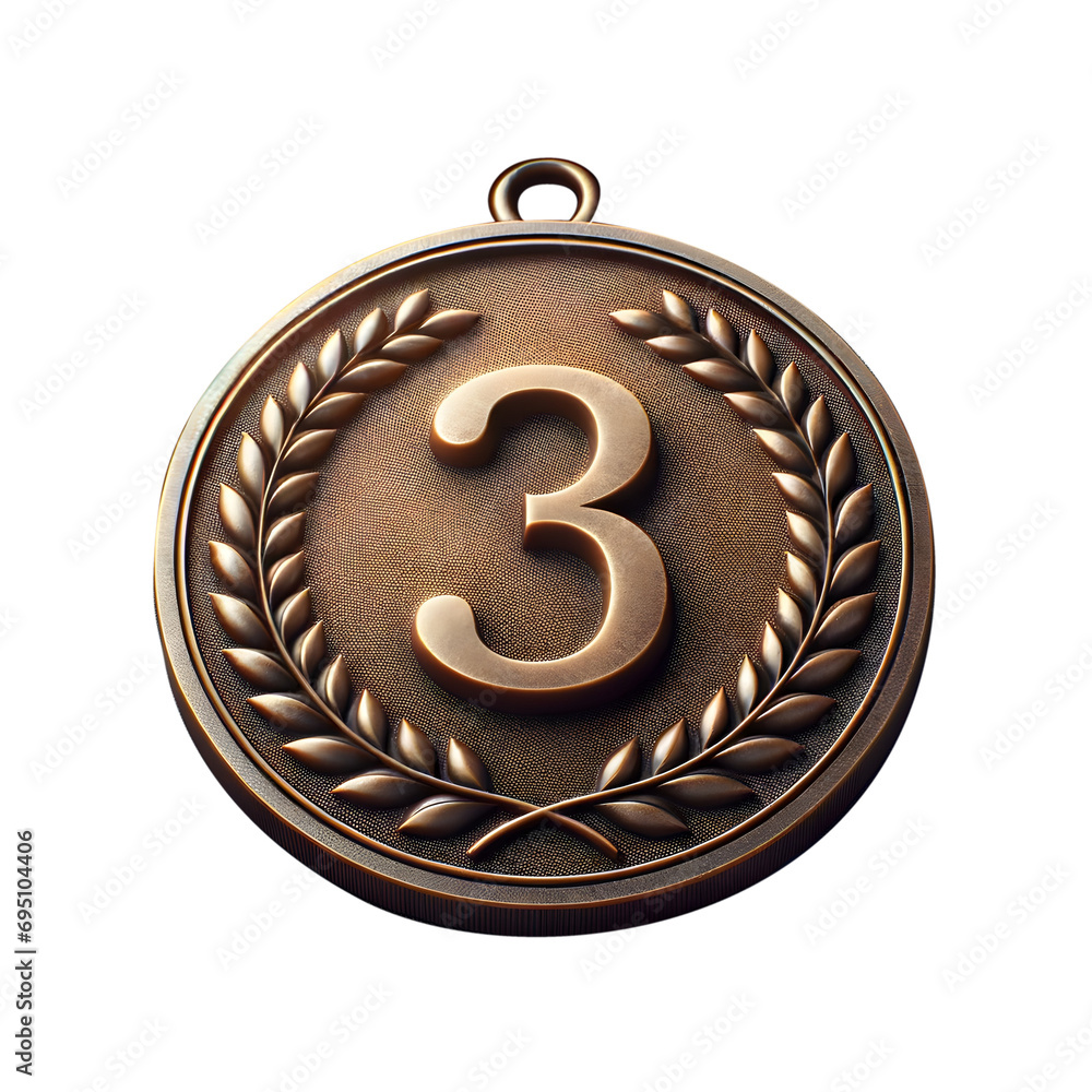 Médaille de bronze - 3ème place - PNG fond transparent Stock ...