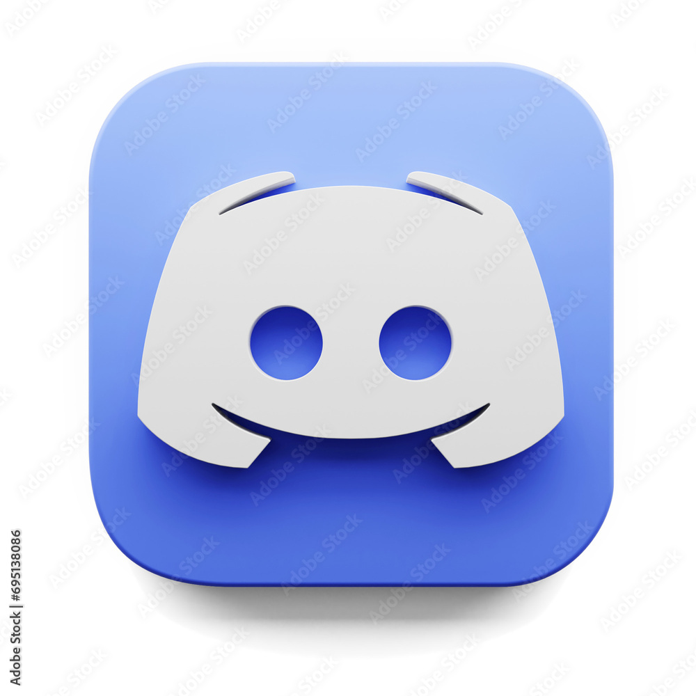 discord app logo in big sur style 3d render icon design concept element ...