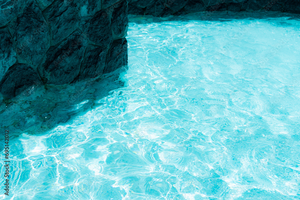 surface of blue swimming pool,background of water in swimming pool ...