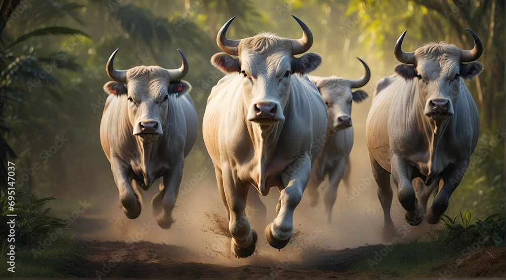 Bull's attack, Realistic images of wild animal attacks Stock ...