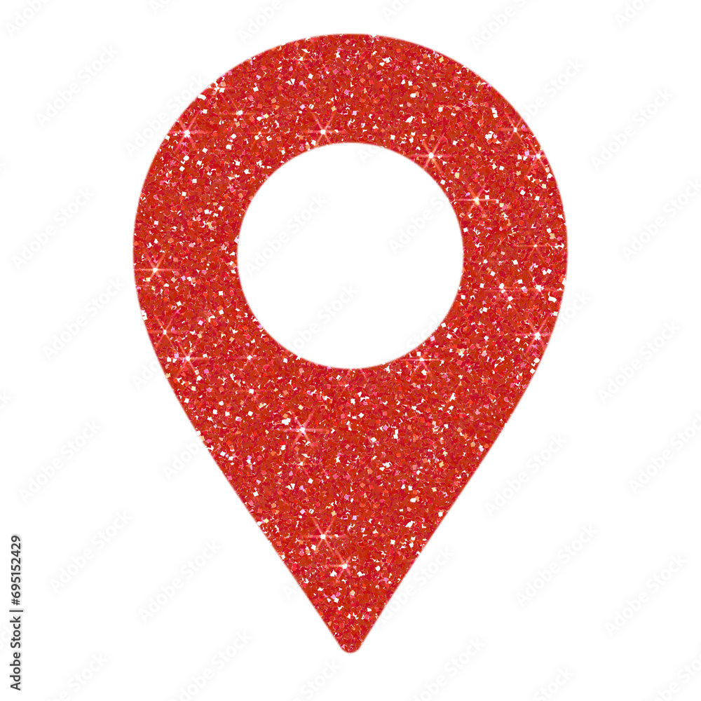 Red glitter Location pin icon. Map pin place marker. Location icon. Map ...