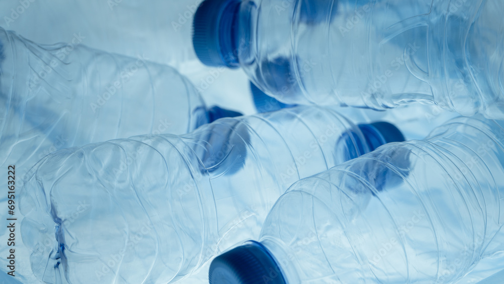 Plastic bottles in plastic bag. Plastic reuse. Waste management ...