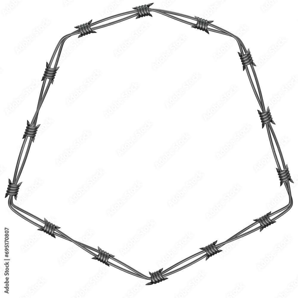 Sharp Barb Wire Elements in 8K: 3D Rendered Metal Steel Barbed Wire ...