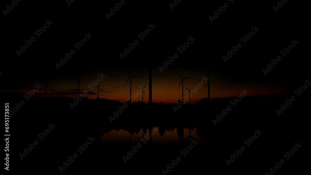 Powerful wind turbine farm for pure energy production on Beautiful ...