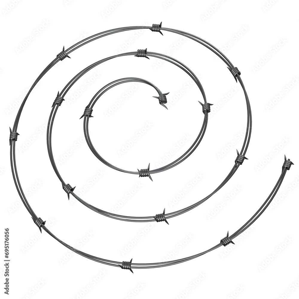 Sharp Barb Wire Elements in 8K: 3D Rendered Metal Steel Barbed Wire ...