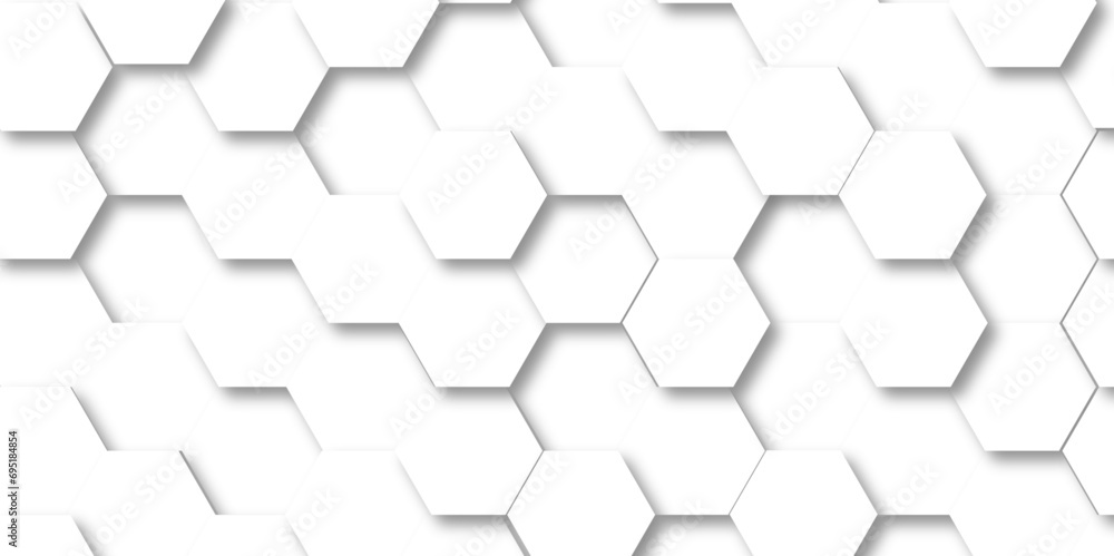 Abstract white background with hexagons. Abstract hexagon polygonal pattern background vector ...