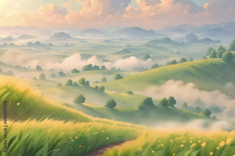 Vidéo Stock fog anime background Generative ai Generative AI. Virtual ...