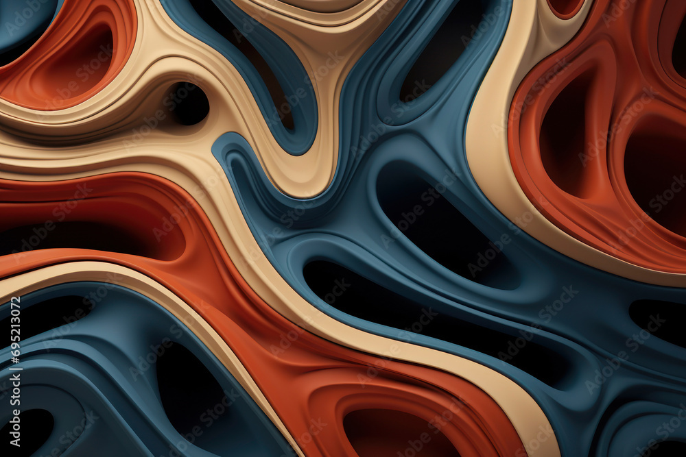 Biomorphic Abstraction. Background with curly shapes in neutral palette ...