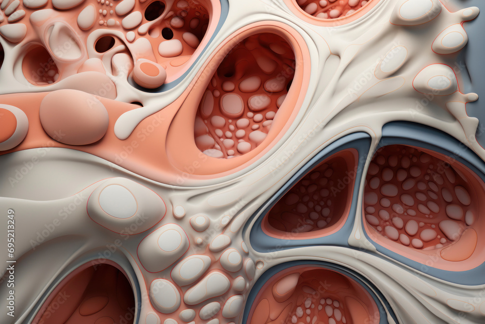 Biomorphic Abstraction. Background with curly shapes in neutral palette ...