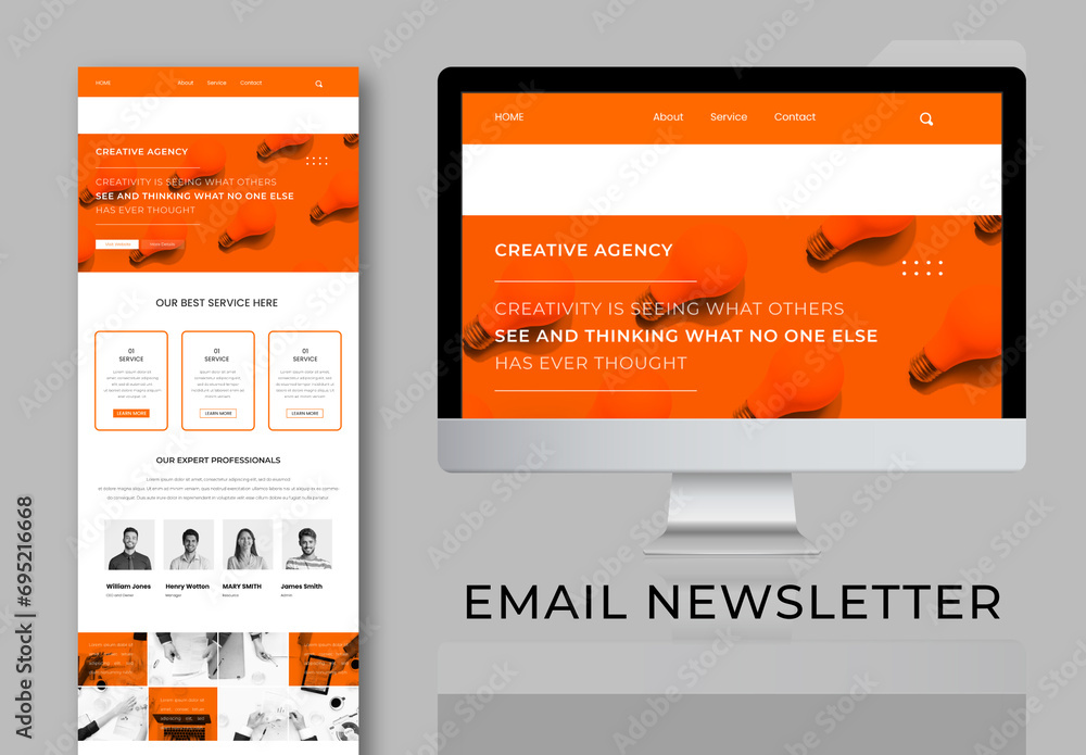 Corporate Email News Letter Stock Template | Adobe Stock