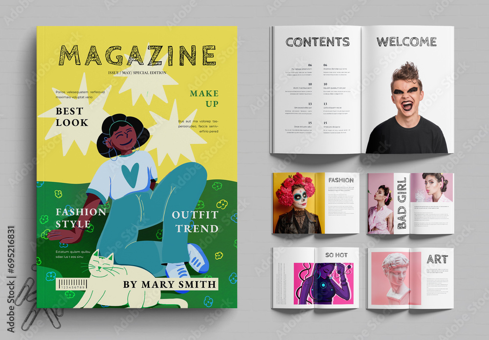 Creative Magazine Template Design Stock Template | Adobe Stock