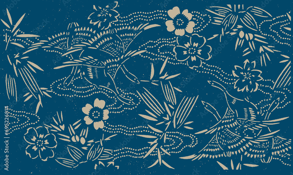 Japanese Oriental Pattern. Japanese sashiko print. Oriental Ornament ...