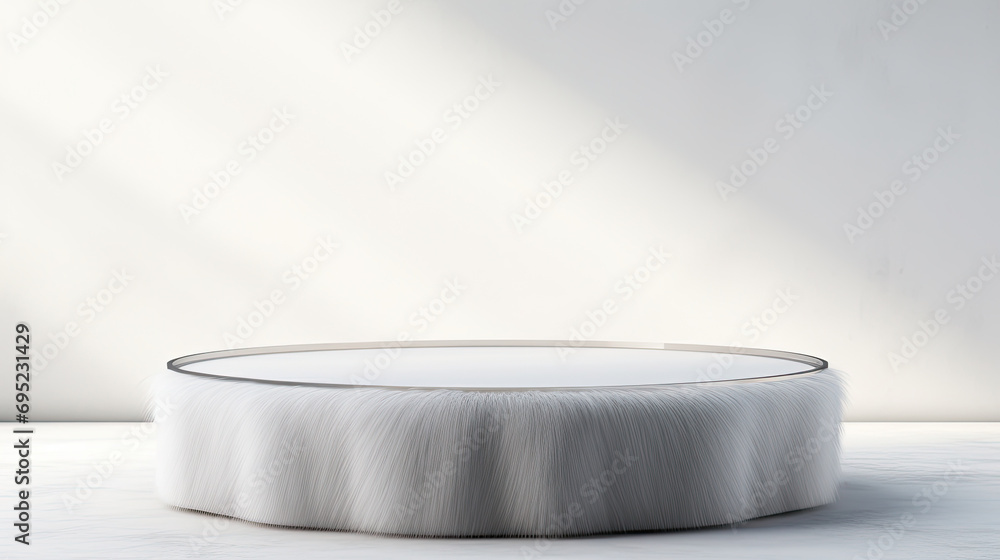 transparent Glass round podium on white background ,empty Round ...